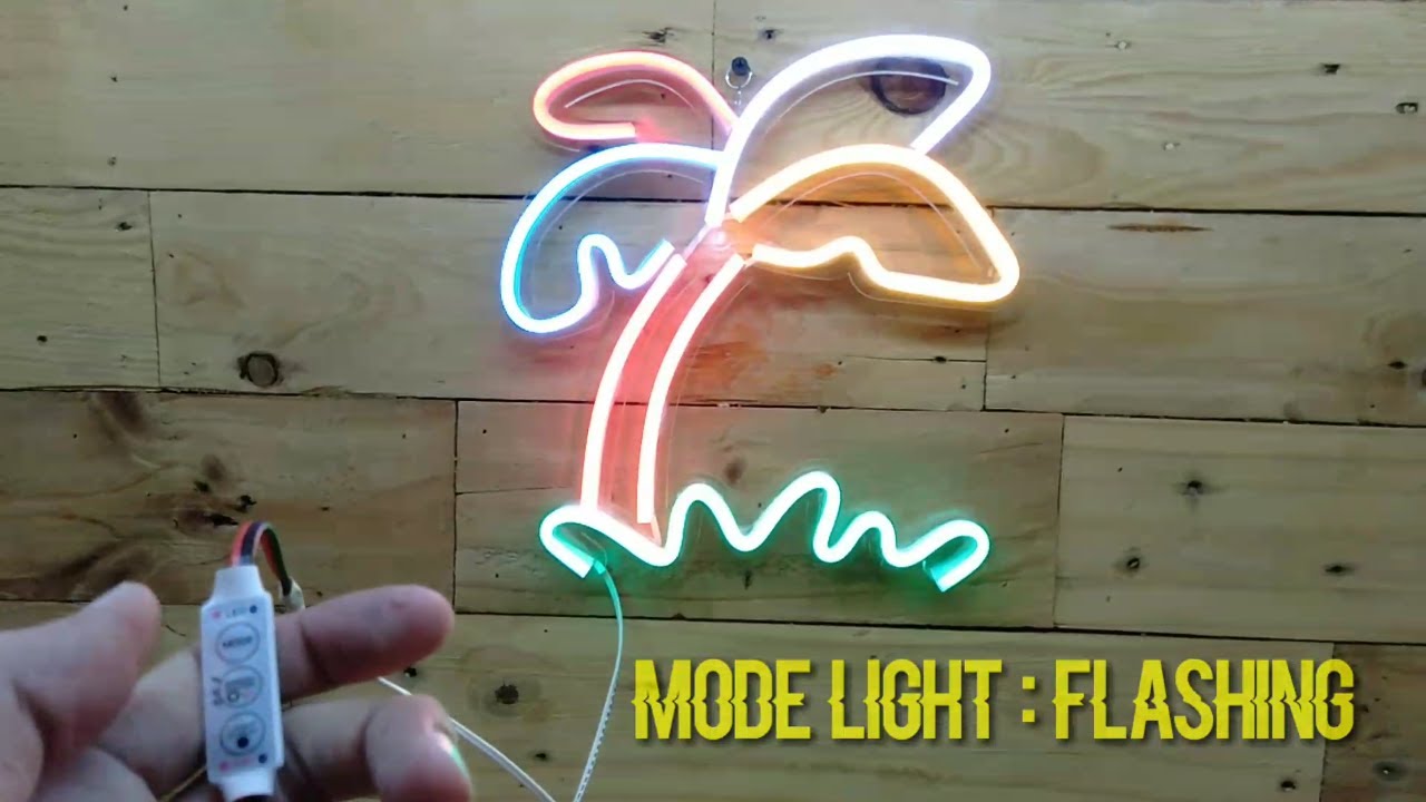 Coconut Tree Neon Flex Led using Dimmer Light - YouTube