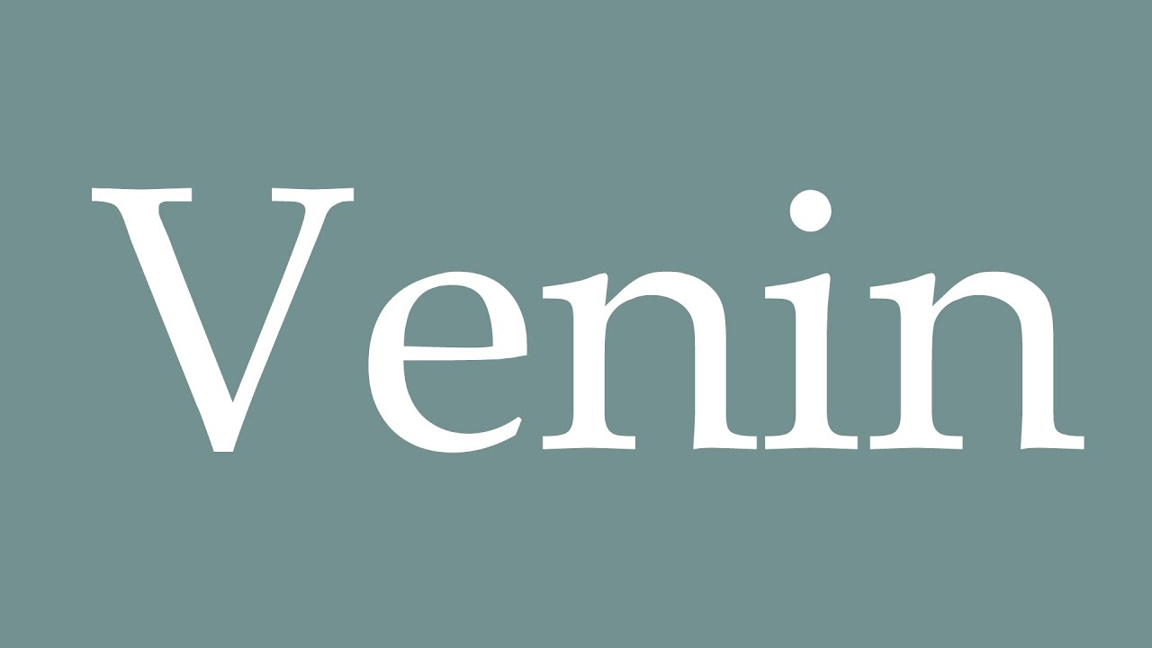 How to Pronounce ''Venin'' (Venom) Correctly in French - YouTube