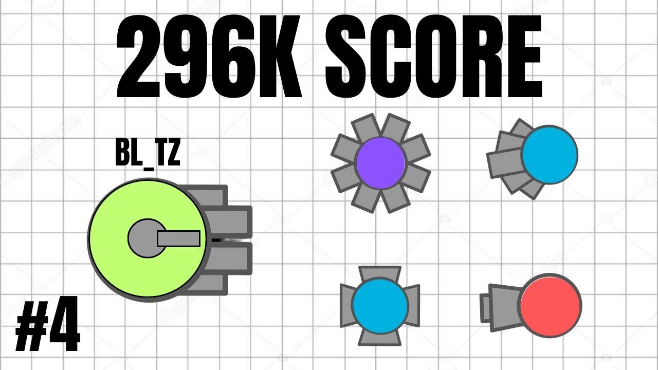 DİEP.İO | AUTO GUNNER TANK | 296K SCORE | 4 TEAMS - YouTube