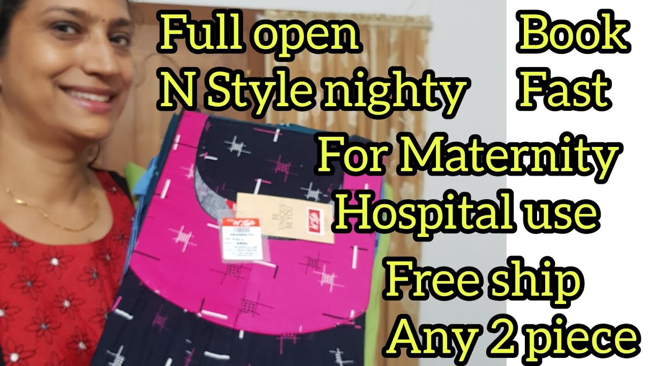 Full open N Style nighty, for maternity & Hospital use, free ship any 2 ...