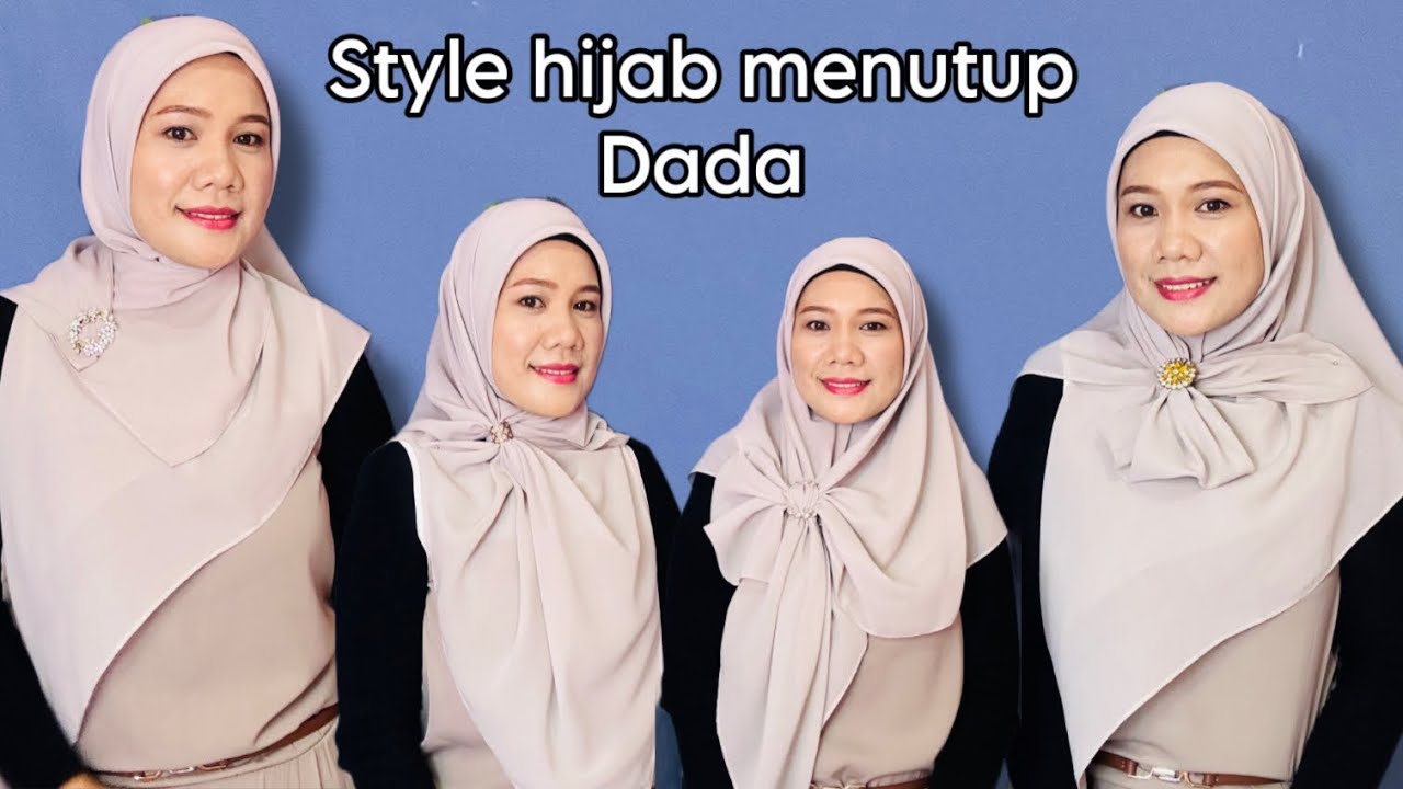 Tutorial hijab segi empat menutup dada,#subscribe #style #hijab # ...