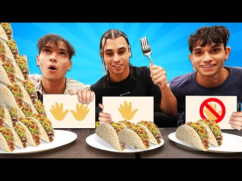NO HANDS vs ONE HAND vs TWO HANDS FOOD CHALLENGE!