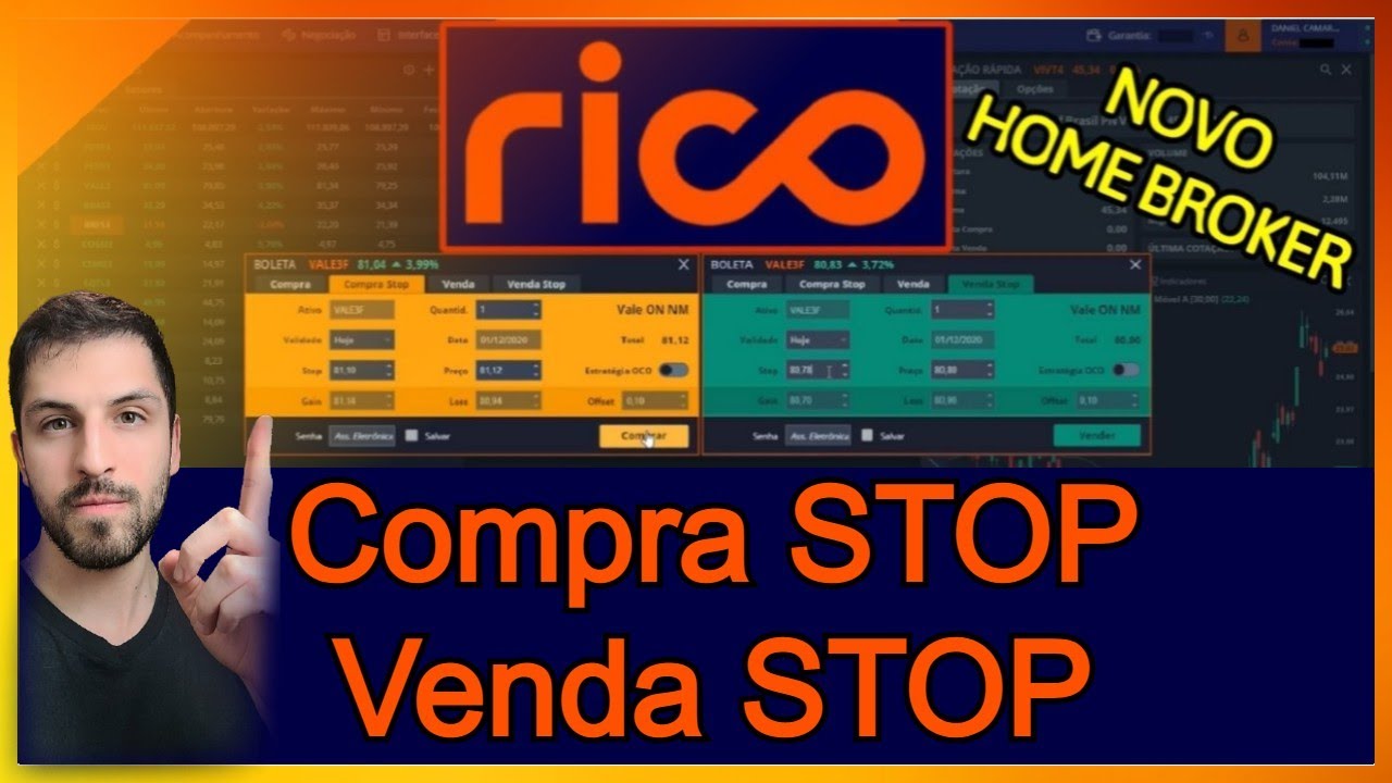 Como Usar Compra Stop e Venda Stop - NOVO HOME BROKER DA RICO 🚀 - YouTube