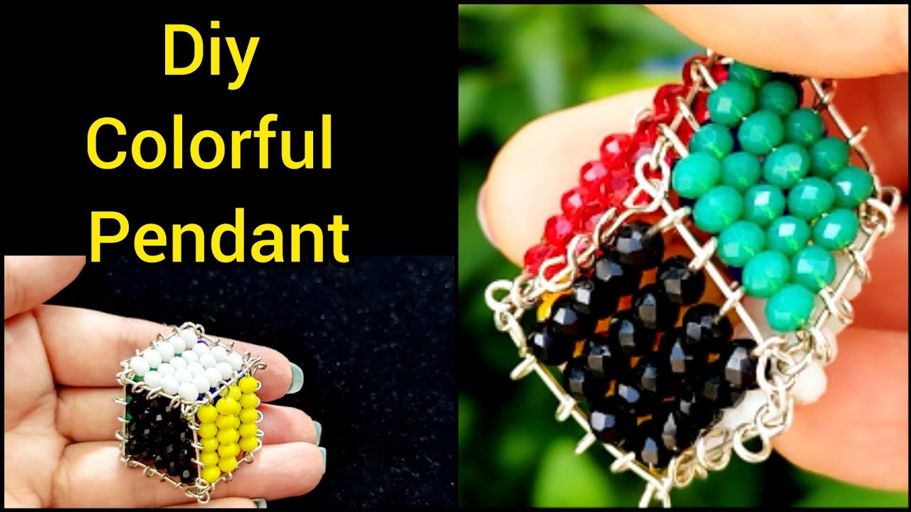 Diy Rubik's cube pendant - beaded jewelry - YouTube