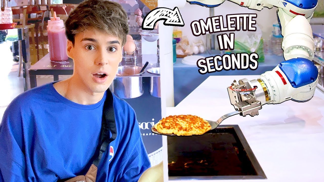 i tested an OMELETTE MAKING ROBOT & pancake machine - YouTube
