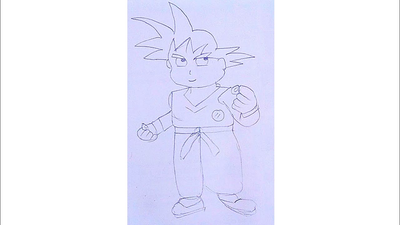 How to draw kid goku | How to draw goku easy | goku | - YouTube