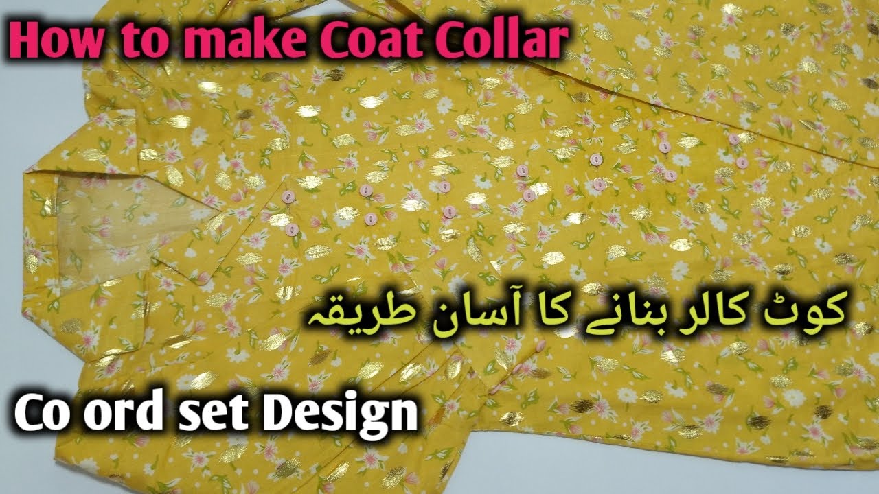 Co_ord set cutting and Stitching |How to make coat collar| Baby girl co ...