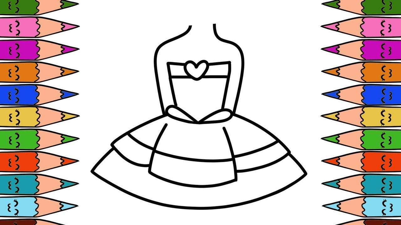 How To Draw Easy Princess Dress - Easy Drawing For Kids and Beginners ...