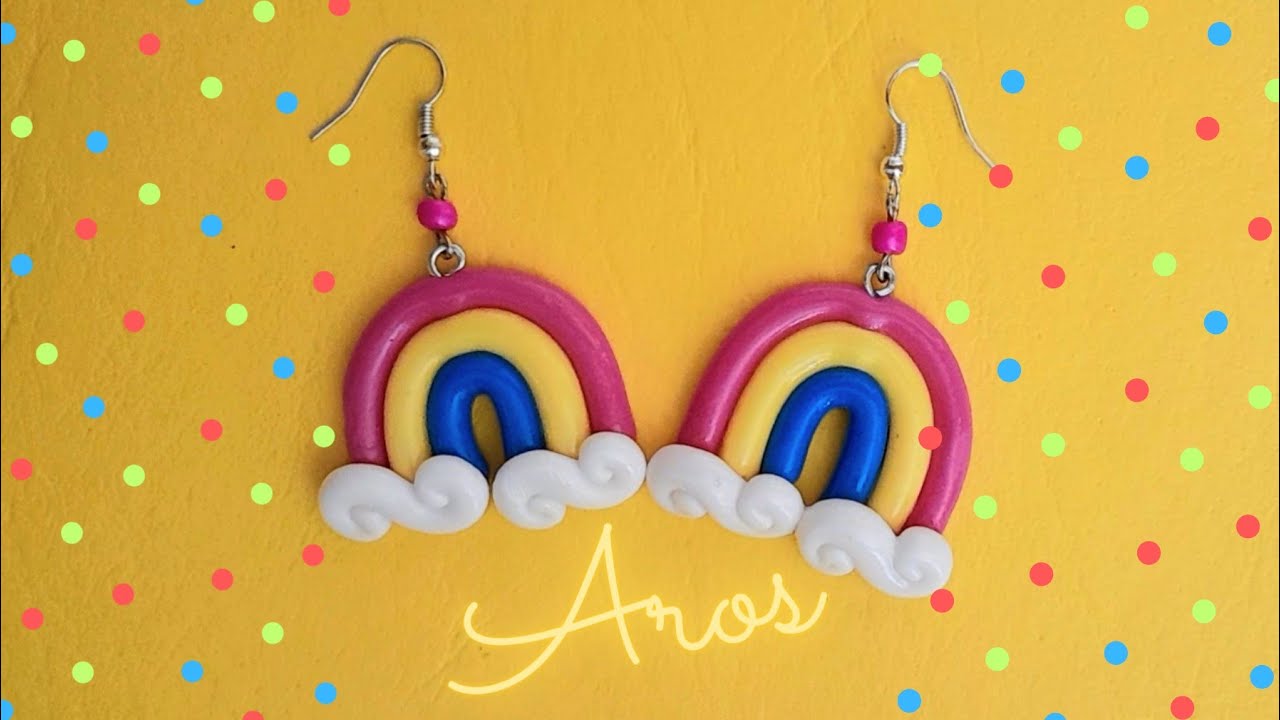 Como hacer aritos de porcelana fria - YouTube