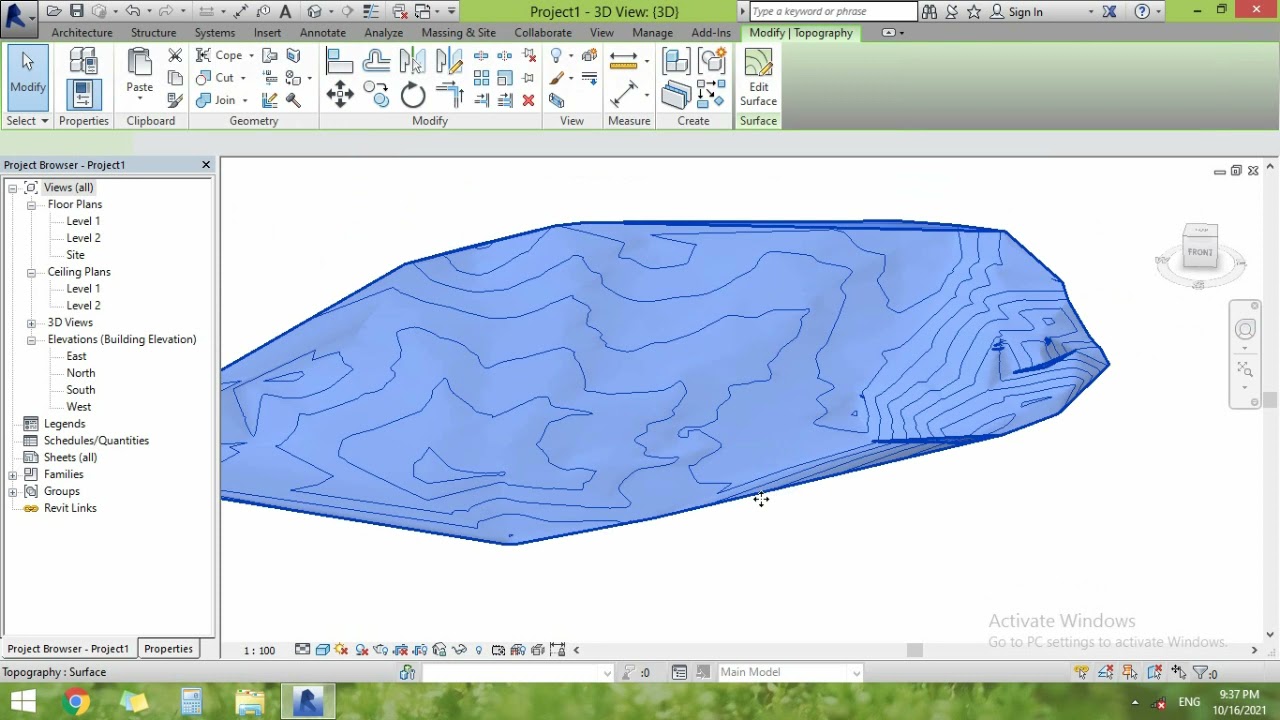 Topography in revit from CAD - YouTube