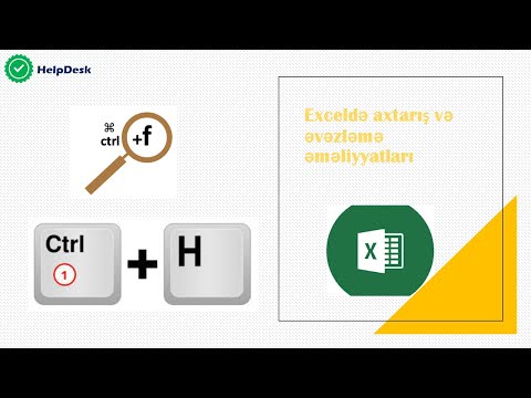 Exceldə axtarış və əvəzləmə əməliyyatları