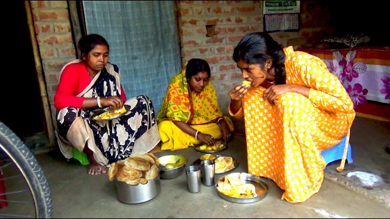 Indian Village Women Cooking #Very good Food of Afternoon Luchi with ...