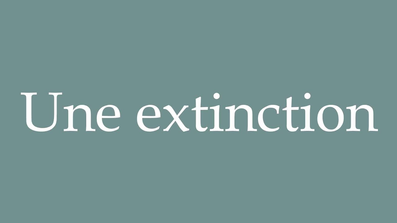 How to Pronounce ''Une extinction'' (An Extinction) Correctly in French ...