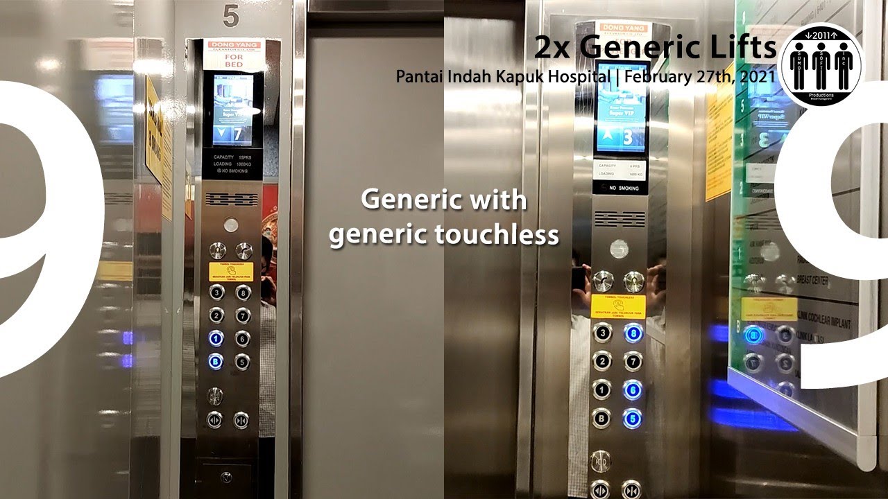 2x Generic Dong Yang Traction Lifts / Elevators with Touchless Buttons ...