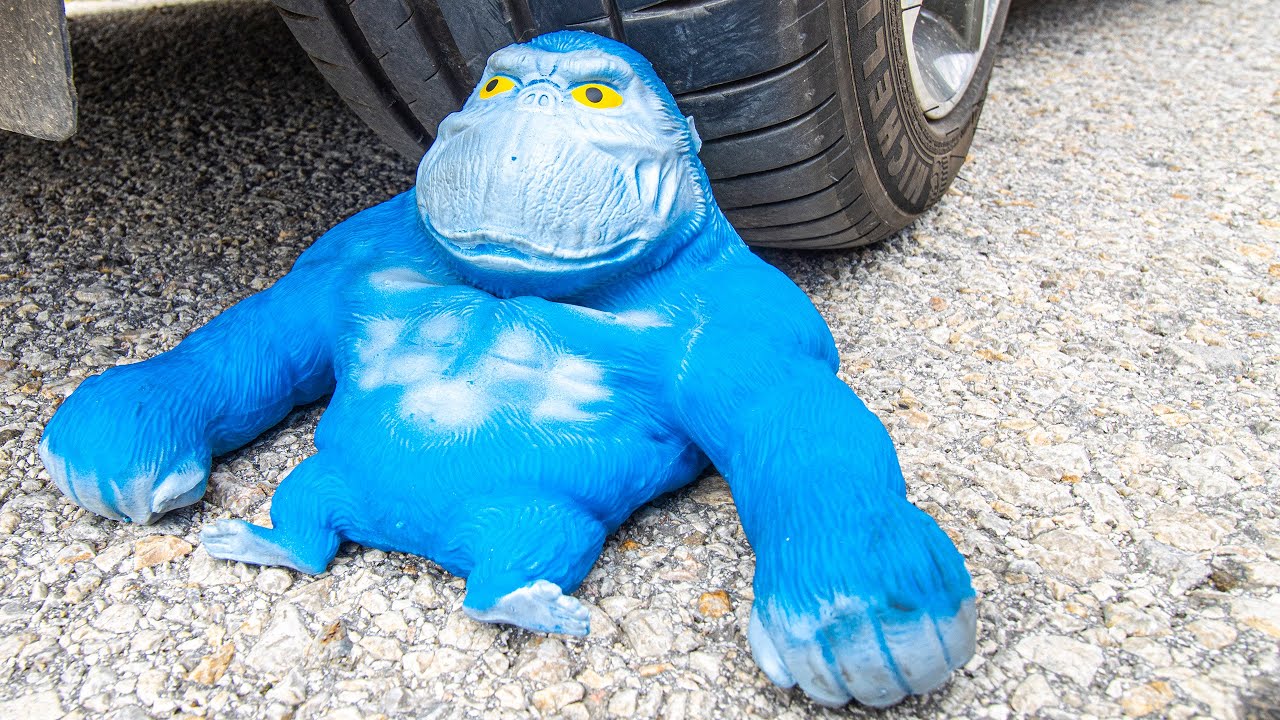 Crushing Crunchy & Soft Things by Car! EXPERIMENT CAR vs Stretch blue Monkey - YouTube