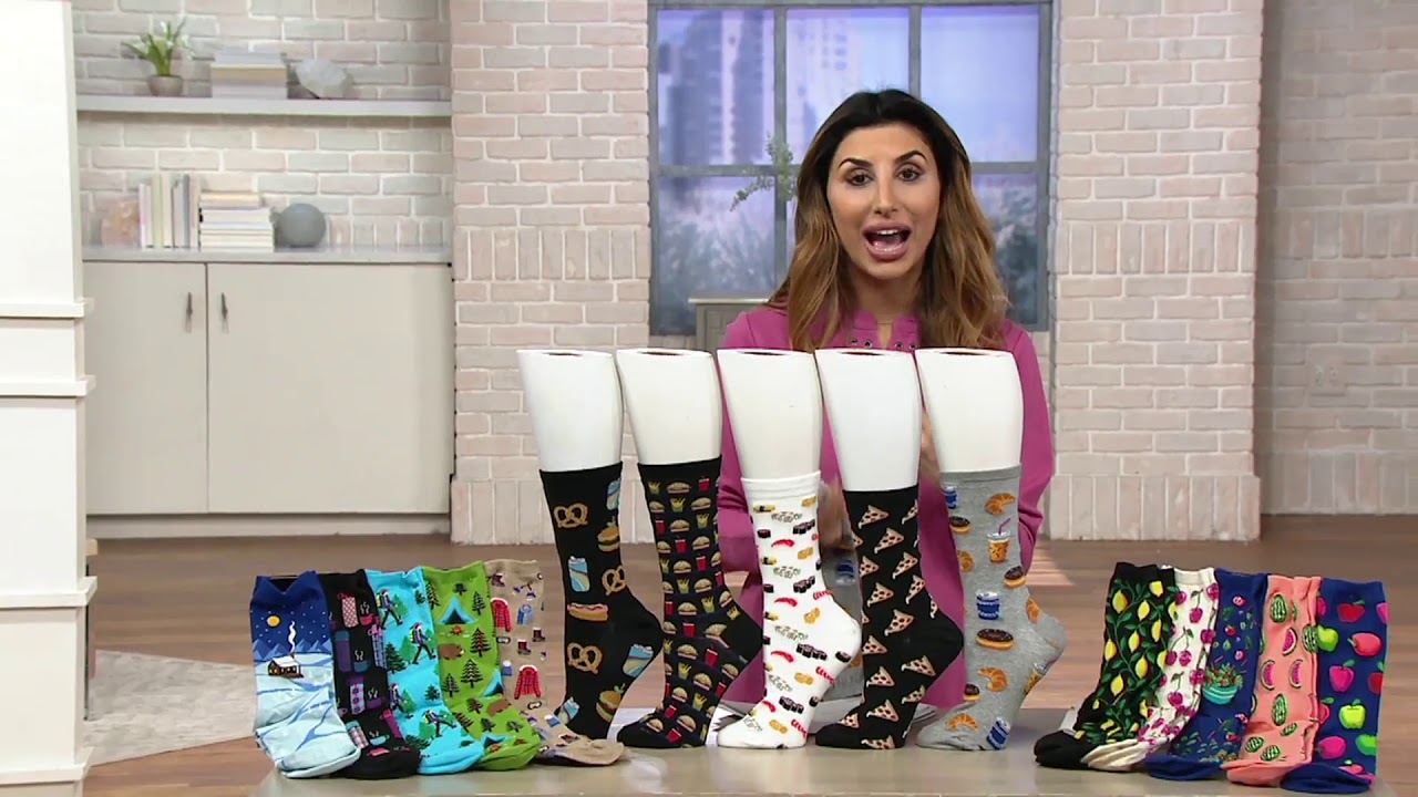 Hot Sox Novelty Socks Set of 5 on QVC - YouTube