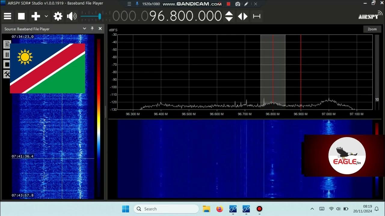 96.8 Eagle FM IDs via Leonids meteor train NMB Oshakati 1319km - YouTube