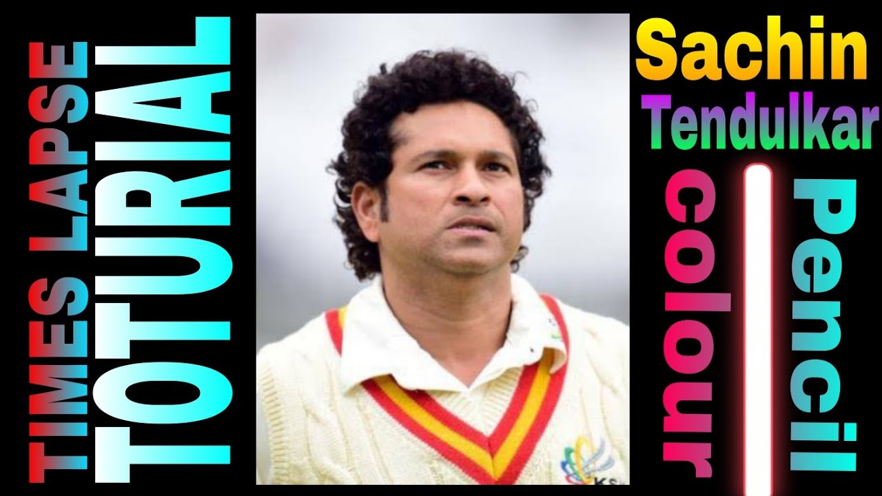 Cricket Sachin Tendulkar portrait pencil colour painting tutorial - YouTube