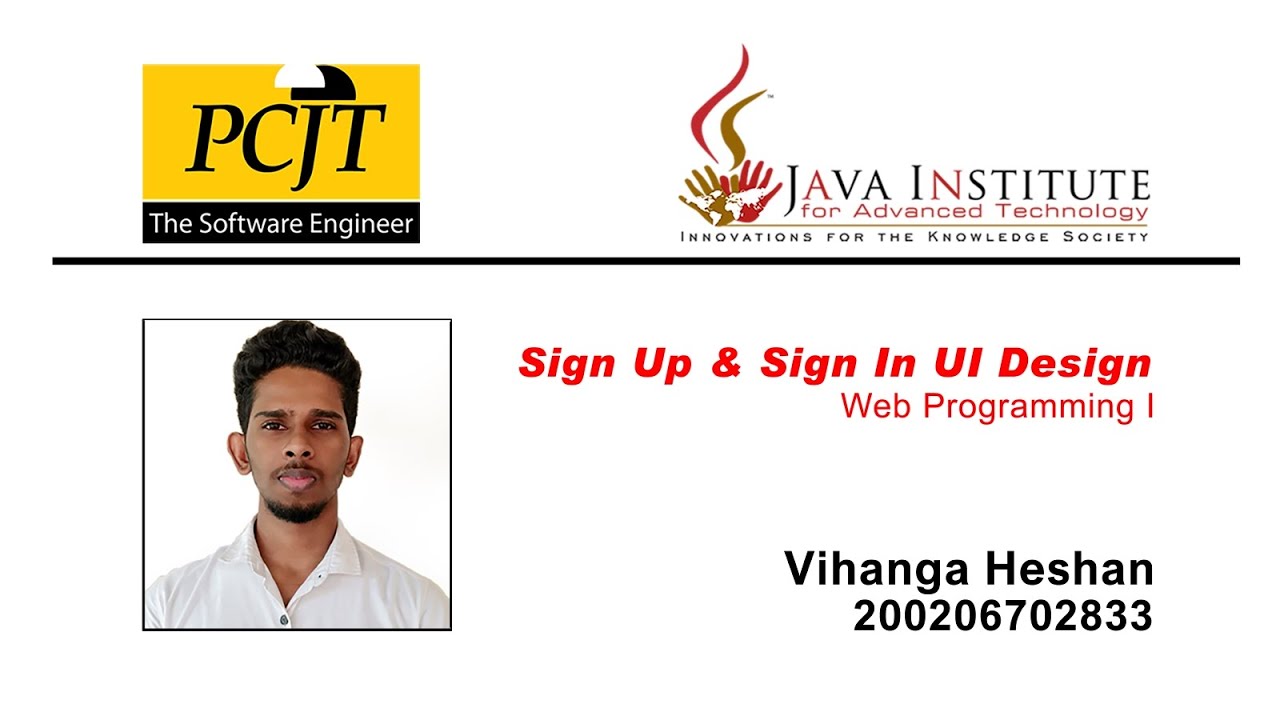 Web Programming Task 01 | 1st Year | Semester 01 | Java Institute | Vihanga Heshan - YouTube