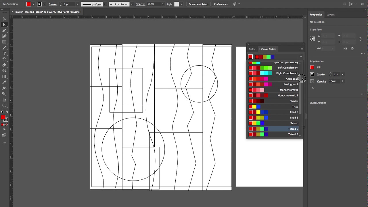 Illustrator stained glass color guide - YouTube