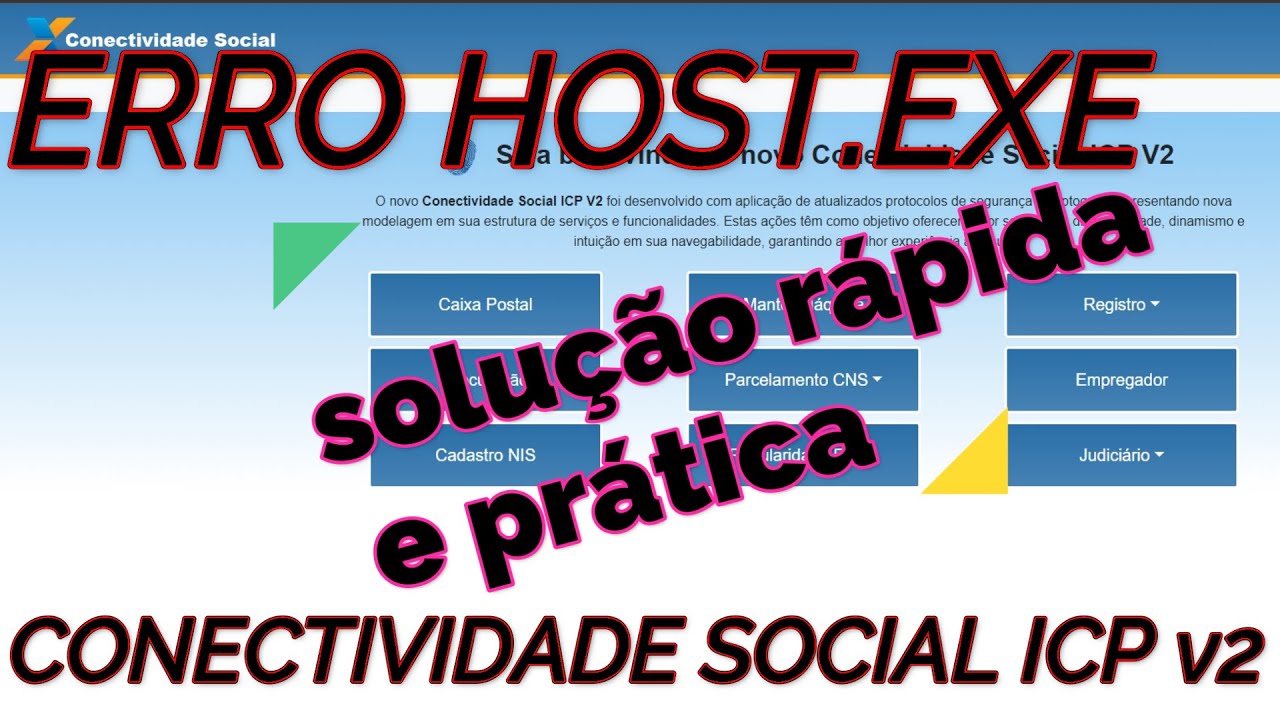 Traduzindo ICP v2-Erro HOST.EXE parou de funcionar-Conectividade Social ...