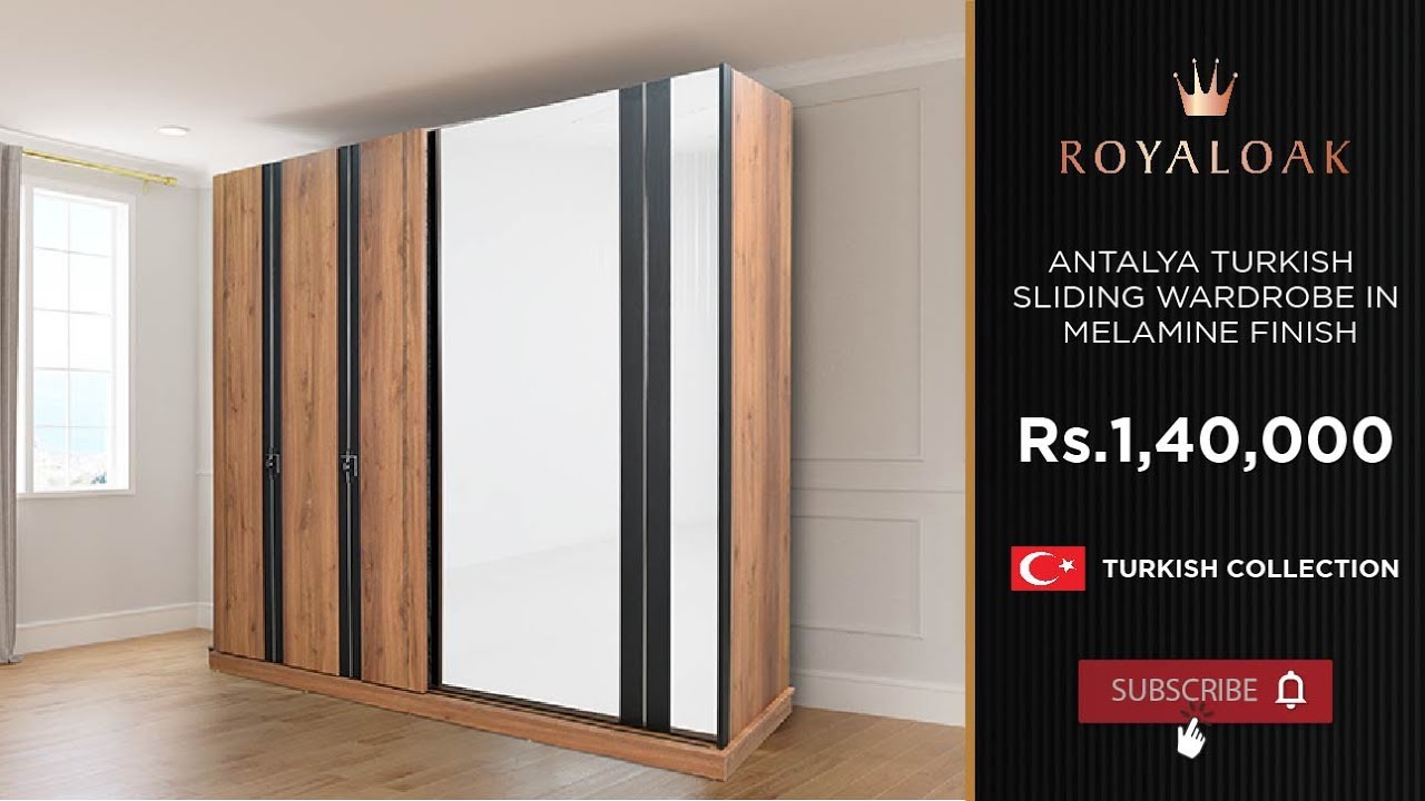 Royaloak | Antalya Turkish Sliding Wardrobe In Melamine Finish - YouTube