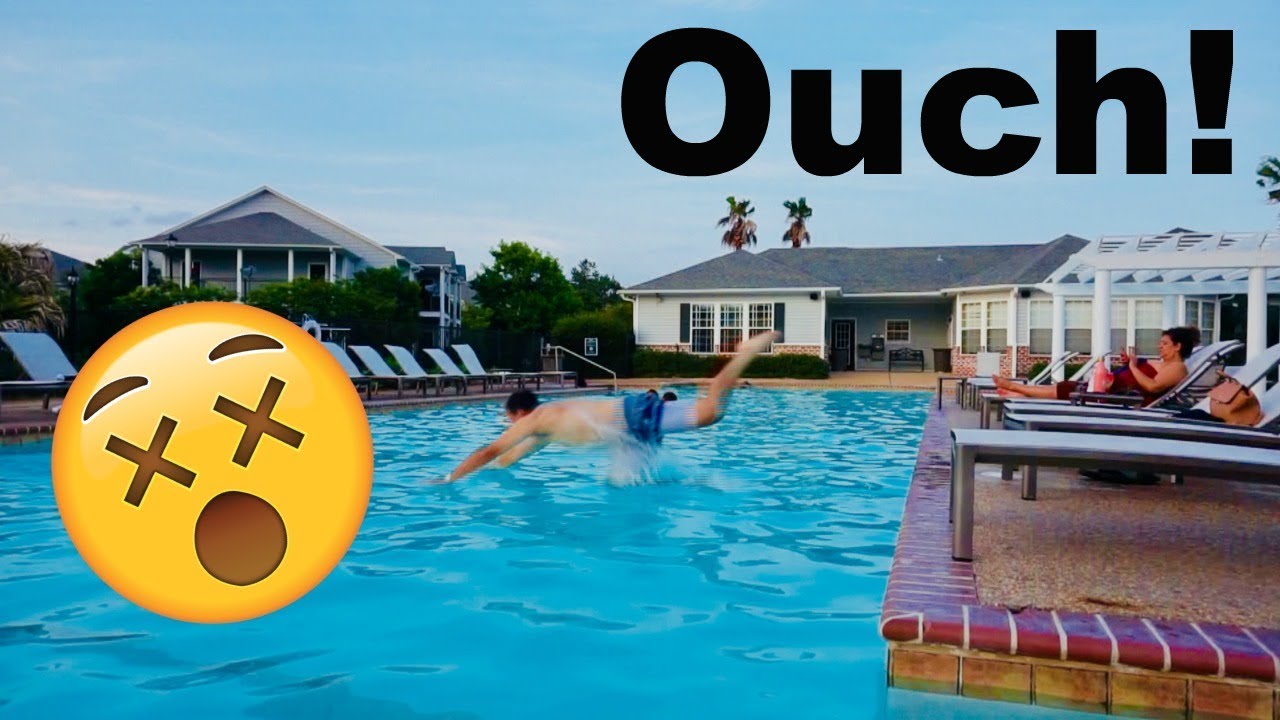 Belly Flopping Into Pool! * FAIL * - YouTube