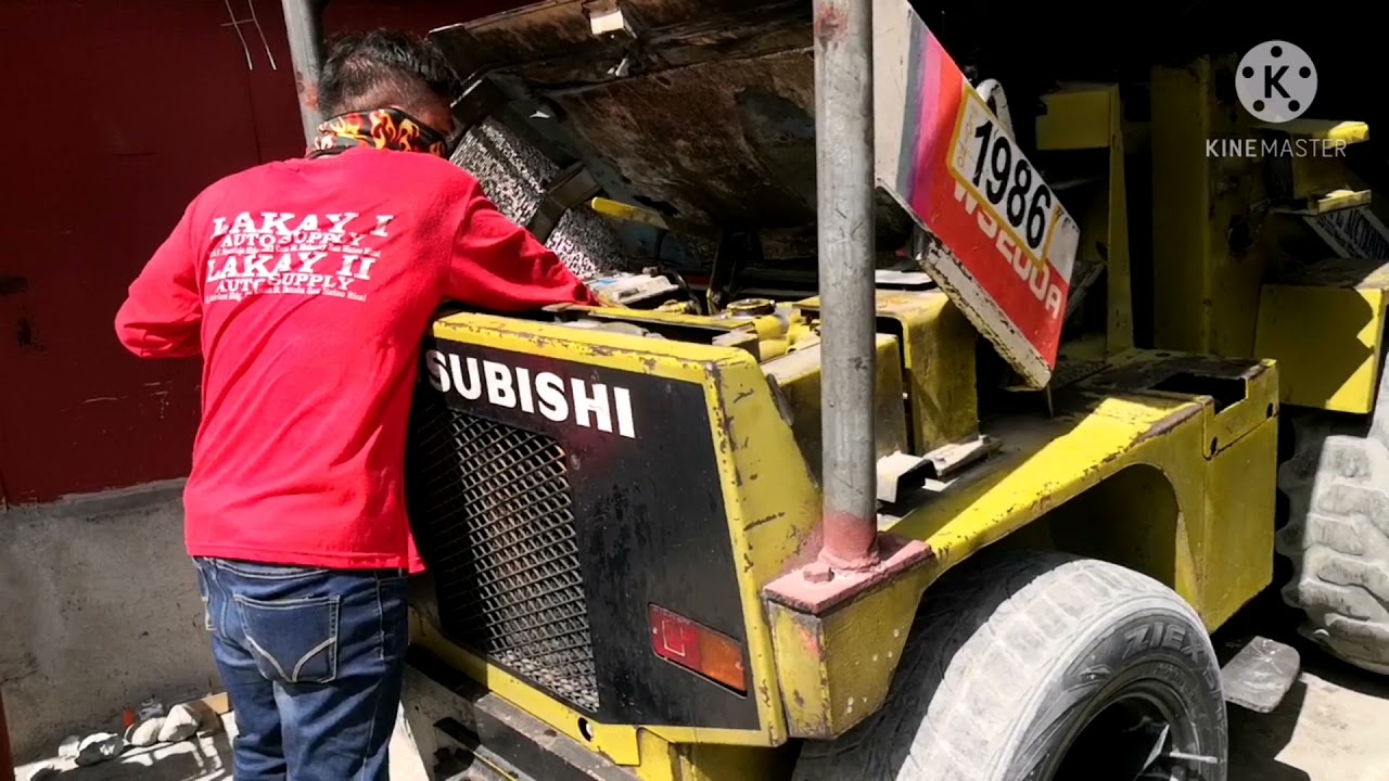 Mitsubishi Payloader blowby engine - YouTube