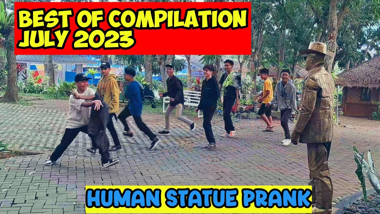 COWBOY PRANK IN INDONESIA ||COMPILATION BEST REACTION STATUE PRANK ...