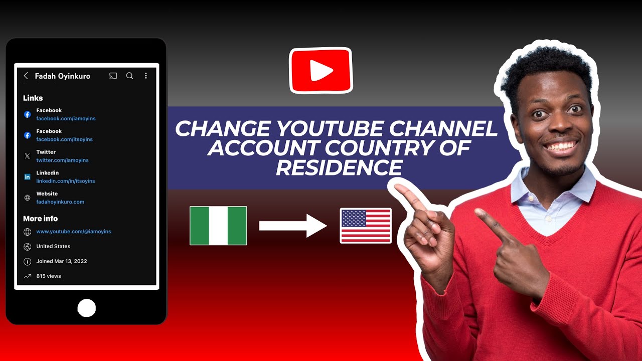 How to Change YouTube Channel Account Country of Residence in 2025 ...