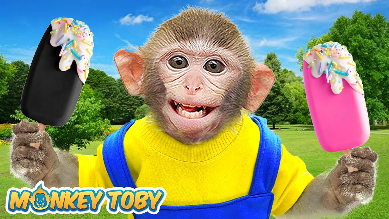 Monkey Toby playing with Blackpink Ice Cream Vending Machine Best funny ...