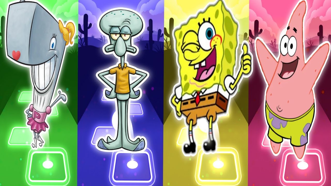 SpongeBob Handsome Squidward Patrick Angry vs Pearl TILES HOP MUSIC ...