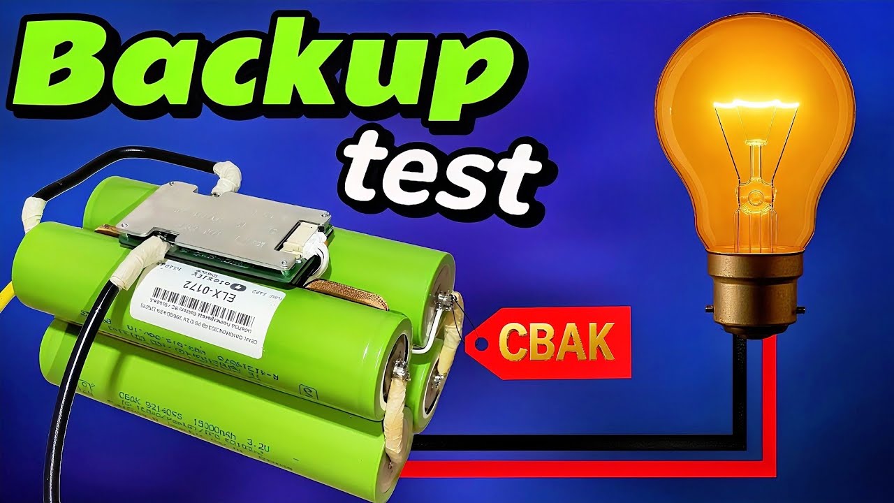 🔋 12V 15Ah LiFePO4 Battery Backup Test | CBAK 32140 Cells with 100W ...