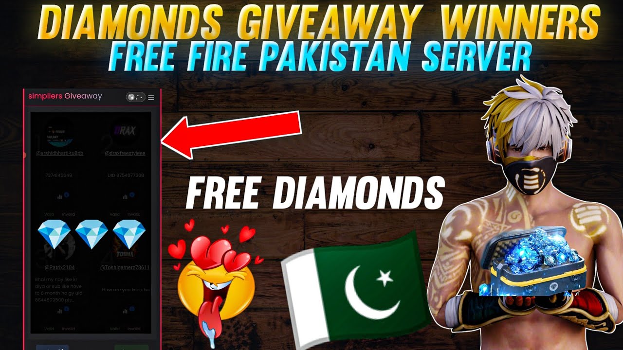FREE DIAMONDS GIVEAWAY WINNER | FREE FIRE FREE DIAMONDS IN PAKISTAN ...