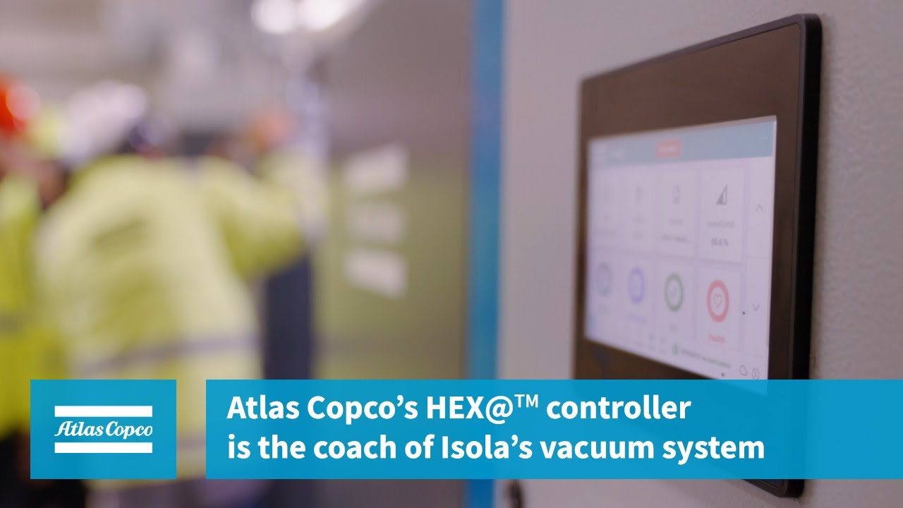 Atlas Copco’s HEX@ controller is the coach of Isola’s vacuum system - YouTube