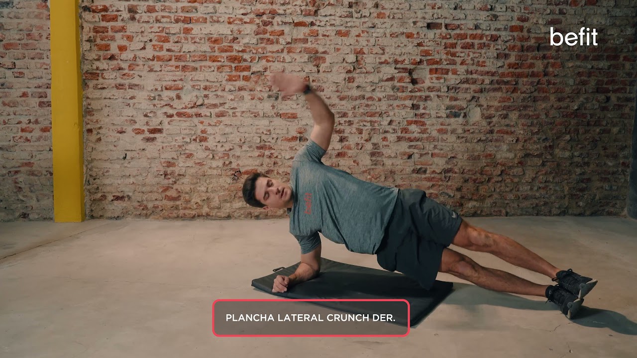 Plancha Lateral Crunch | Ejercicio para core y oblicuos en un minuto ...