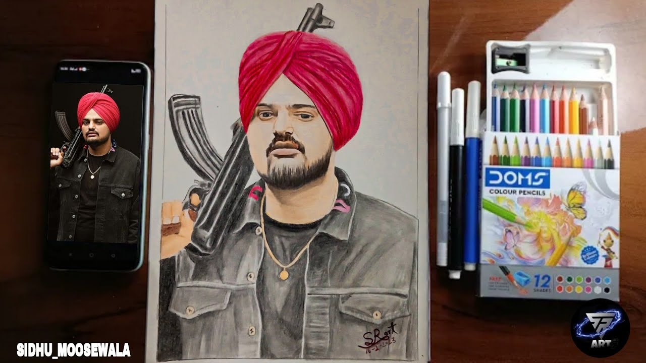 SIDHU MOOSEWALA || PENCIL COLOR (Drawing) || #sidhumoosewala # ...
