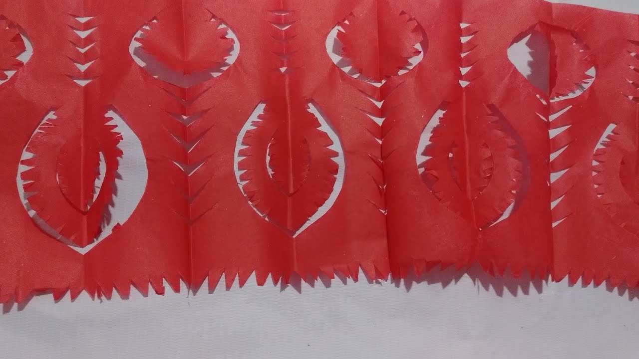 Easy paper cutting designs//puja decoration /jhalar making/ - YouTube