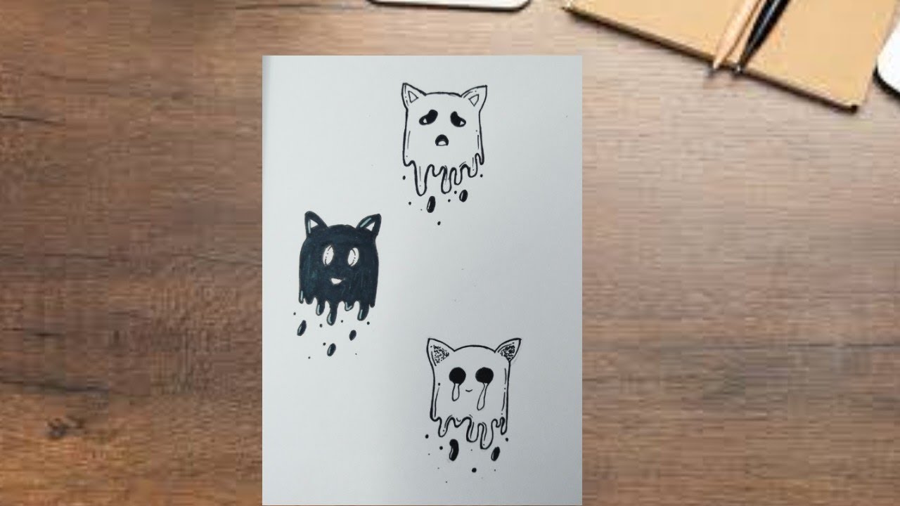 Melting Cat Faces - Sad, Happy, and Crying | Cute Cat Drawing Tutorial ...