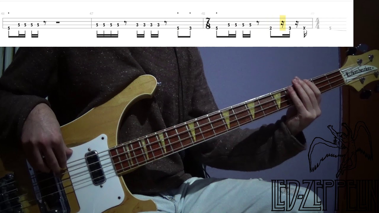 Led Zeppelin - The Ocean Bass Cover (With PlayAlong Tab) - YouTube