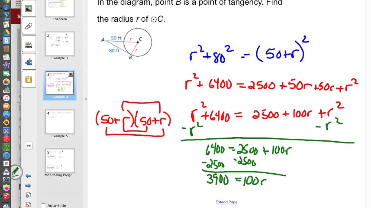 Chapter 10 Lesson 1b Tangent Theorems - YouTube