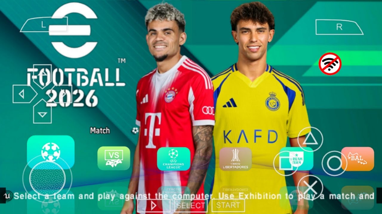 eFOOTBALL PES 2026 PPSSPP ISO NO TEXTURES & NO SAVE DATA NEW KITS 2025/ ...