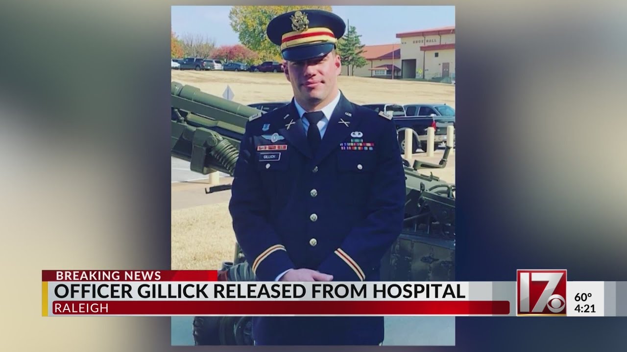 Raleigh officer shot in the line of duty released from hospital - YouTube