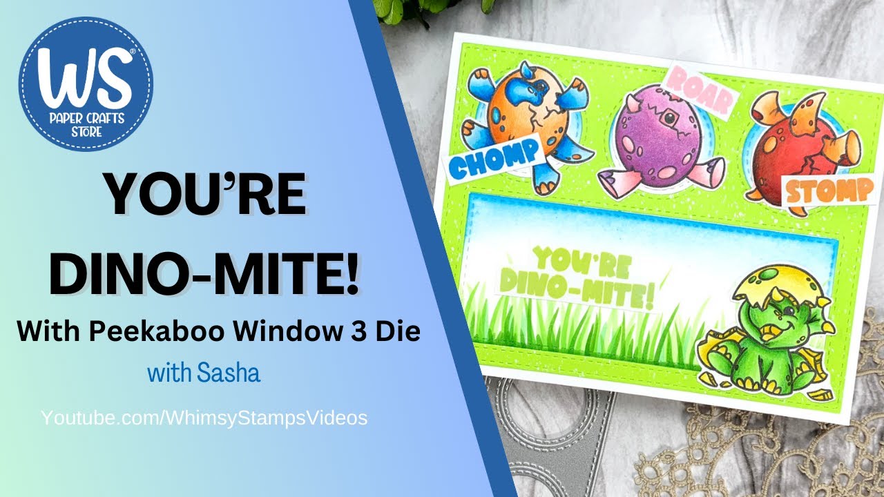 You're Dino-Mite! | Card Tutorial with Whimsy Stamps - YouTube