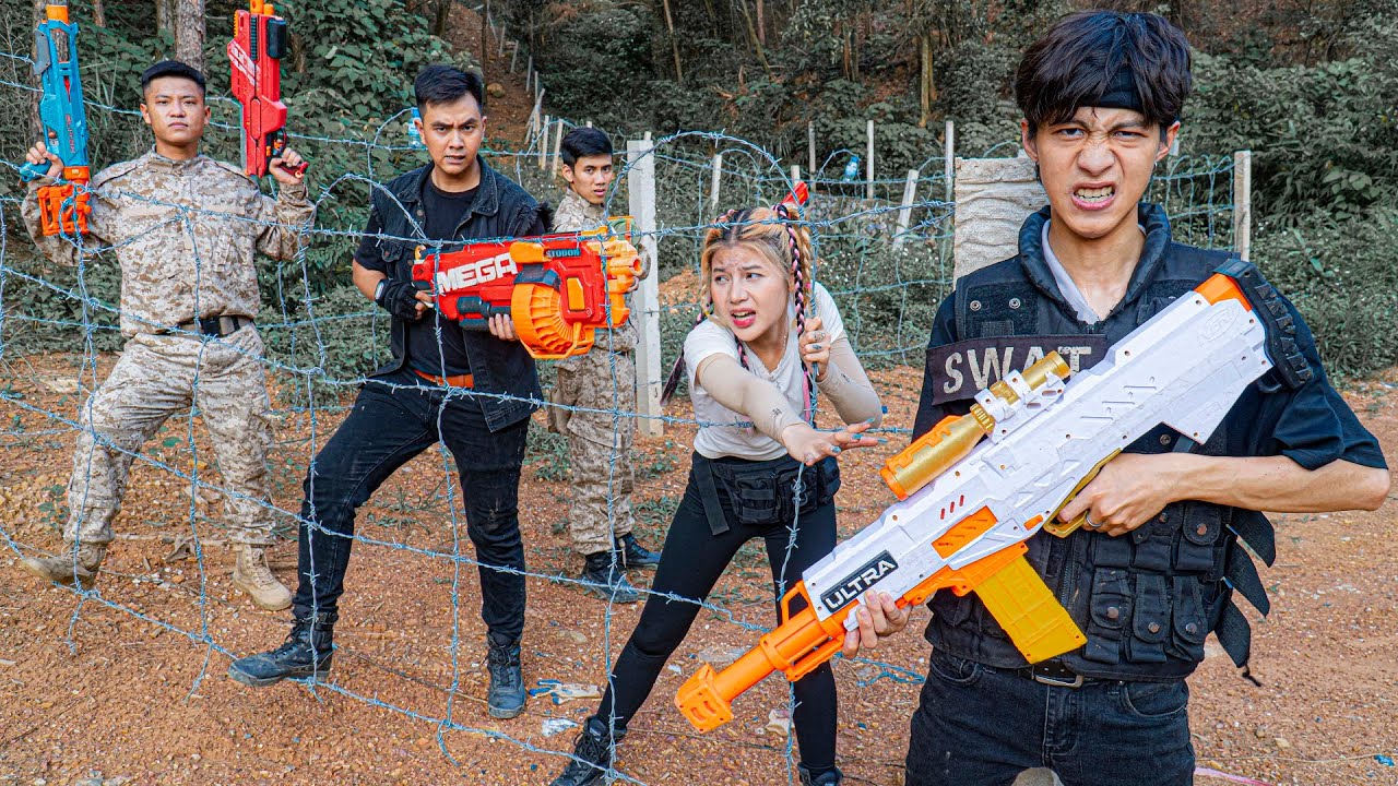 AlphaTTV Nerf War : Captain Alpha Nerf Guns Fight Dangerous Crime XICMAN Scary Couple - YouTube