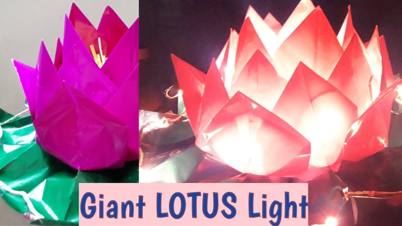 Big LOTUS Lamp | Diwali Decoration Ideas at Home | Diy Paper Flowers ...