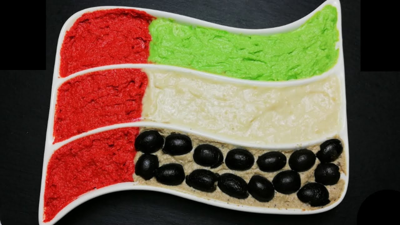 UAE Flag Theme Hummus | 4 Variety Hummus Recipe #hummus #uae # ...