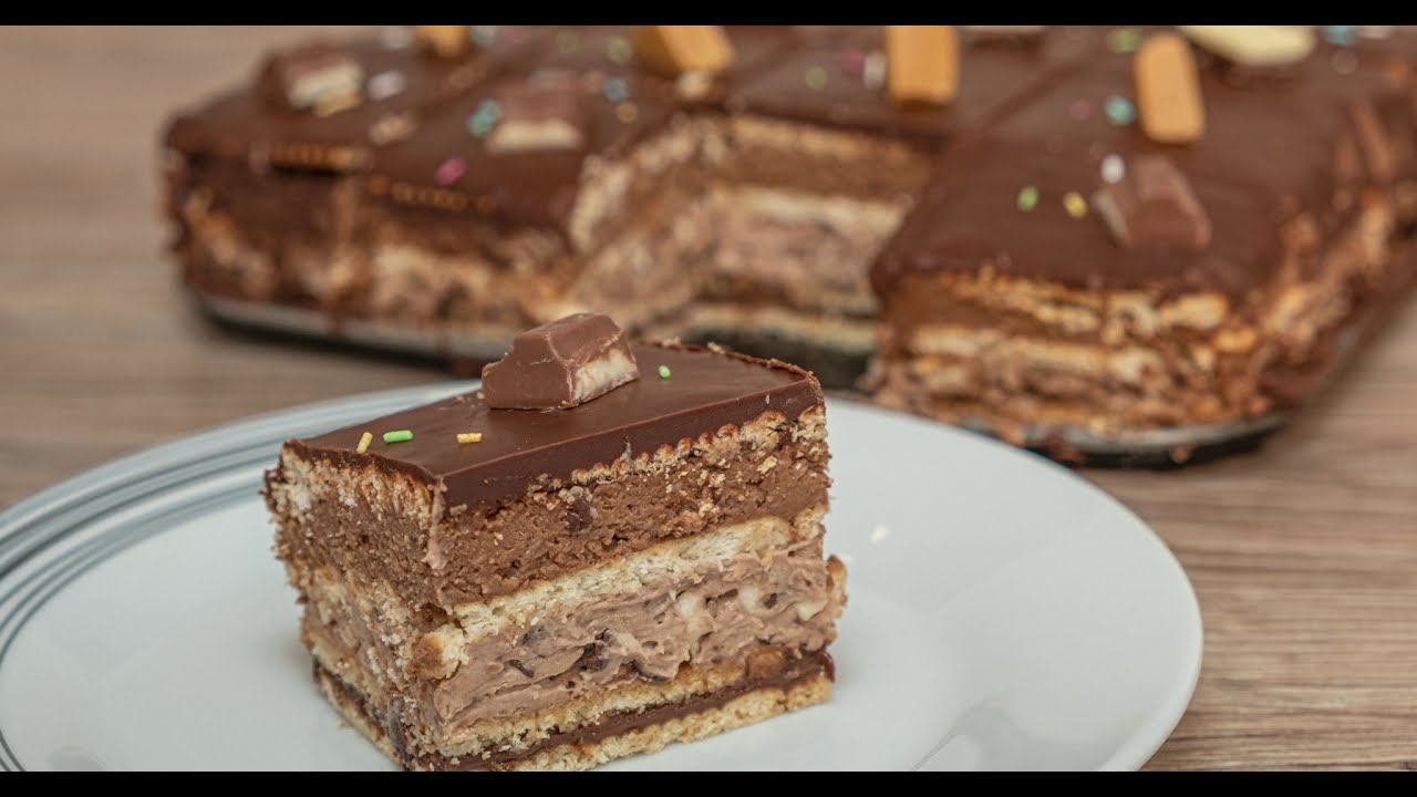 Keks torta sa čokoladnim bananicama - Cake with chocolate bananas ...