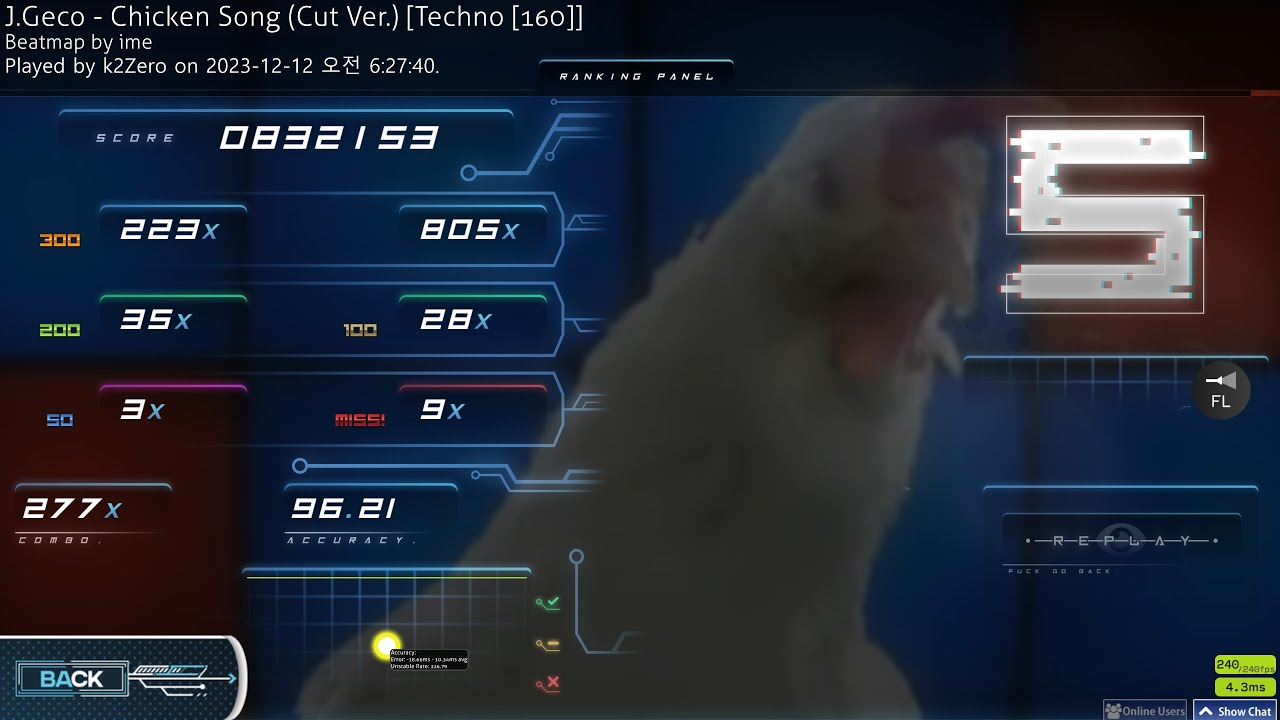 osu mania Chicken Song (Cut Ver.) 96.21% FL - YouTube