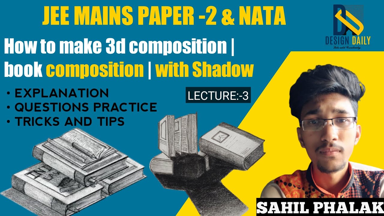 How to make 3d composition | book composition | with Shadow | Important ...